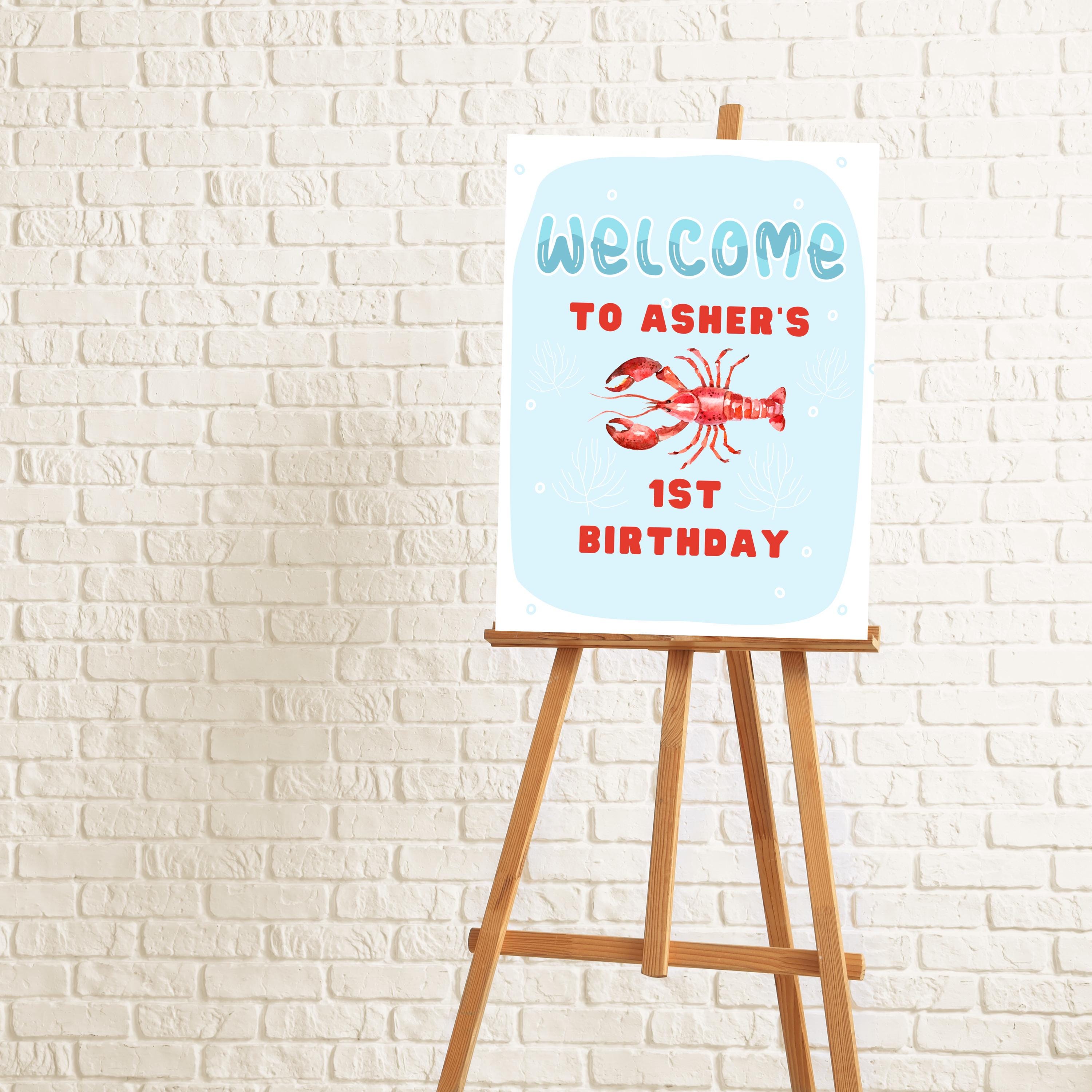 Pinch Me I'm One Birthday Welcome Sign, Ofishally One Birthday Theme ...
