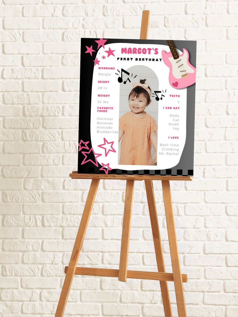 One Rocks 1st Birthday Milestone Board, Girls First World Tour One Year ...