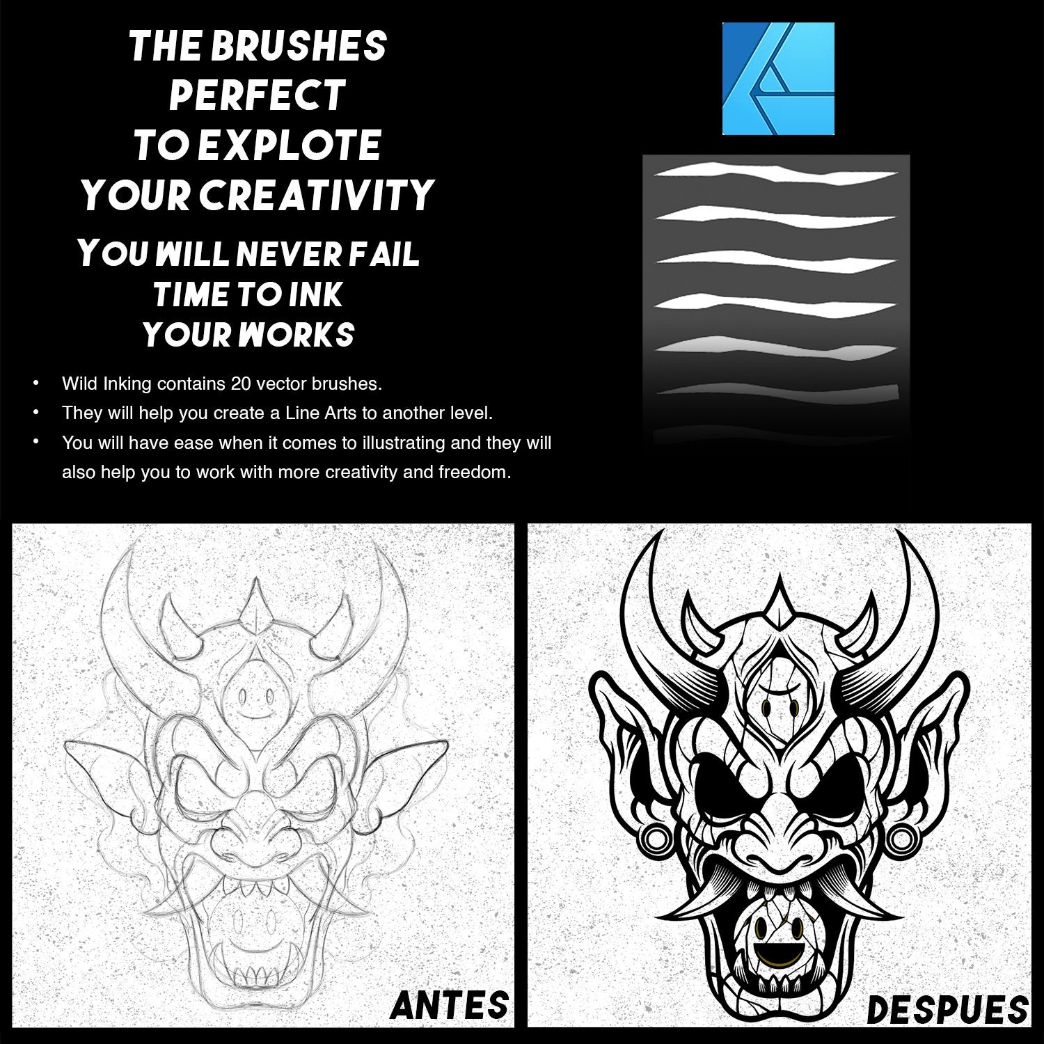 Affinity Brush Pack, Affinity Brushes, Affinity Outline Brushes ...