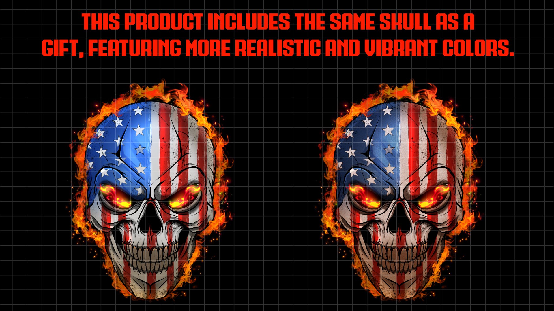 Skull USA in Flames American Flag Skull US Human Skull Png Digital ...