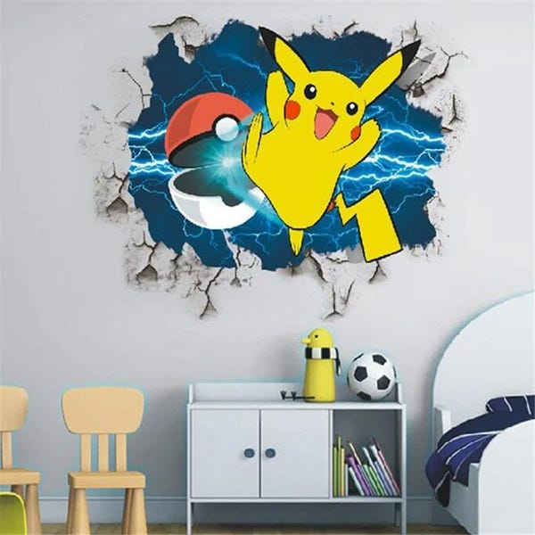 Pikachu Wall Decal - Etsy Australia