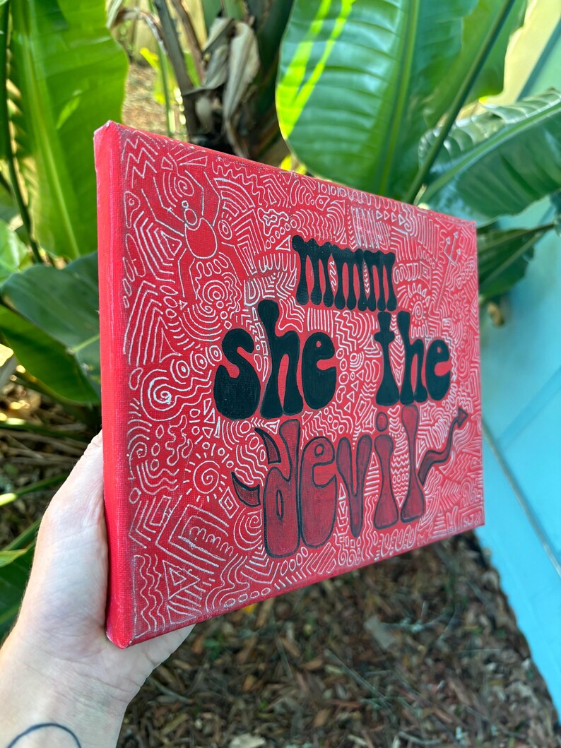 Doja Cat mmm She the Devil Paint the Town Red Canvas - Etsy