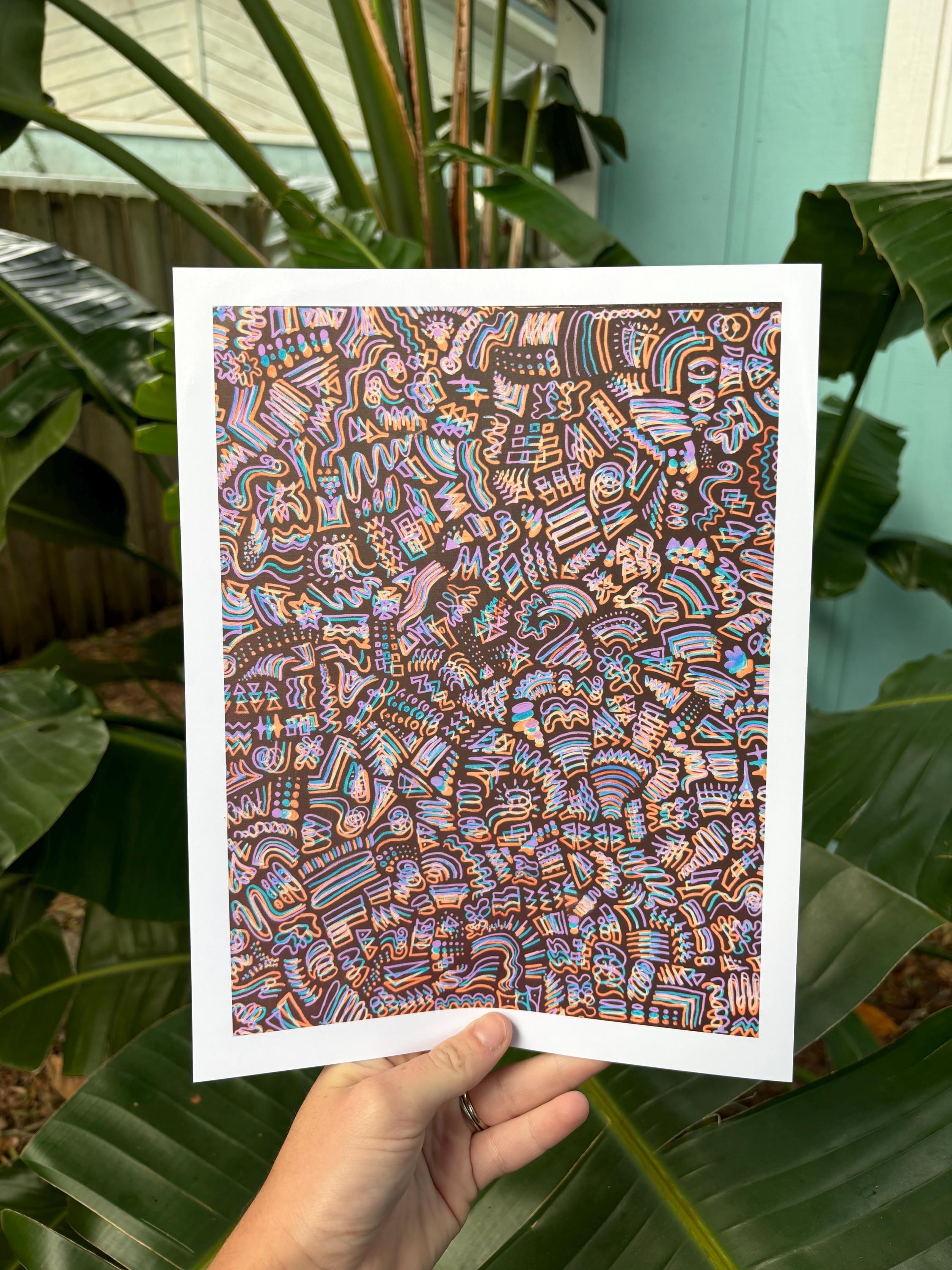 Super Trippy 3D Patterns Abstract Geometric Design Art Print - Etsy