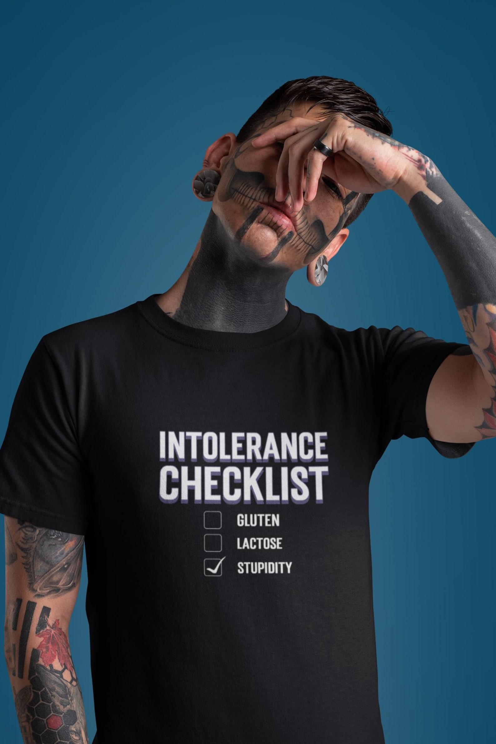 Stupidity Intolerance Checklist T-shirt: Funny Sarcastic Unisex Tee - Etsy