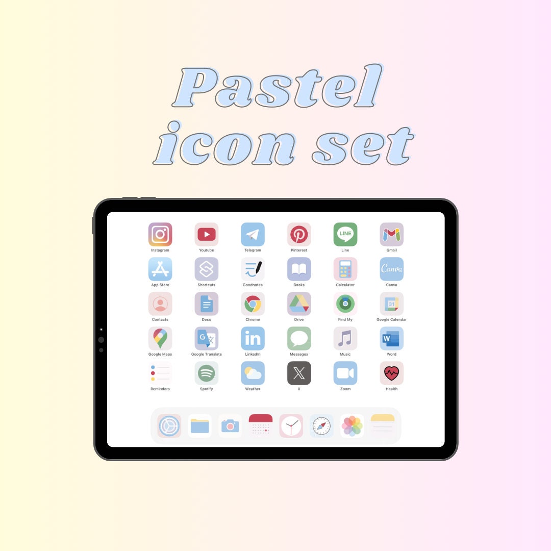 Soft Pastel Icon Set Simple Aesthetic Icon App for Ios & Ipados - Etsy