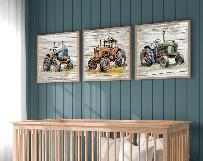 Farmyard Children's Art | Nursery Decor | Boys Room Style | Farmhouse ...