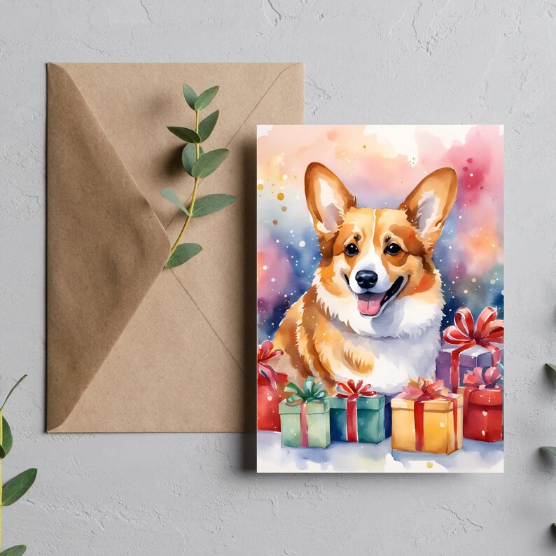 Corgi Christmas Digital Download, Cute Corgi Artwork, Corgi Lover ...