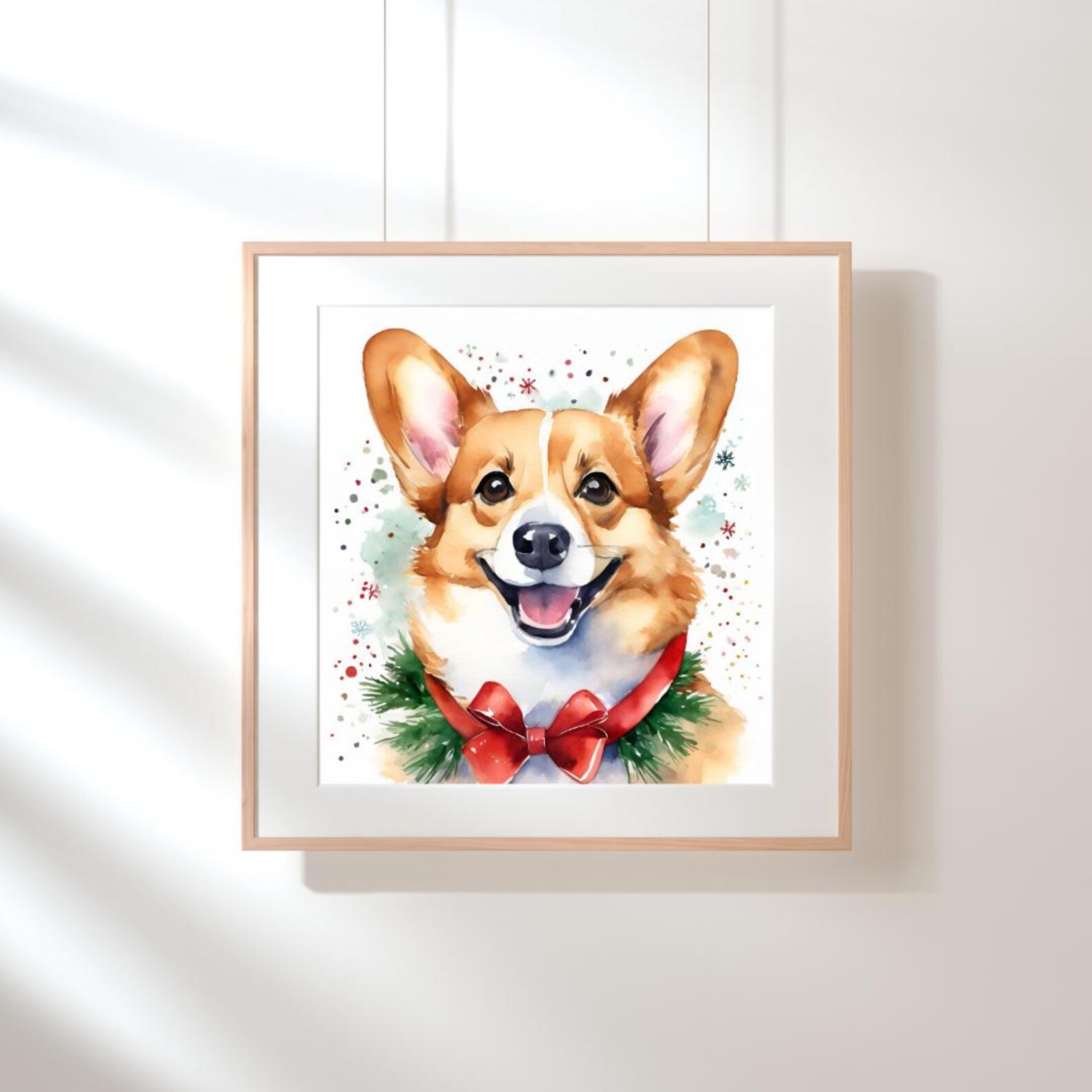 Corgi Christmas Digital Download, Cute Corgi Artwork, Corgi Lover ...