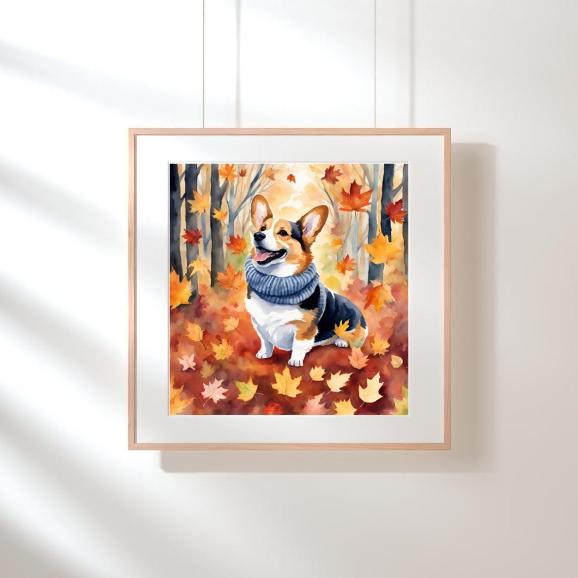 Corgi Autumn Digital Download, Cute Corgi Artwork, Corgi Lover, Fall ...