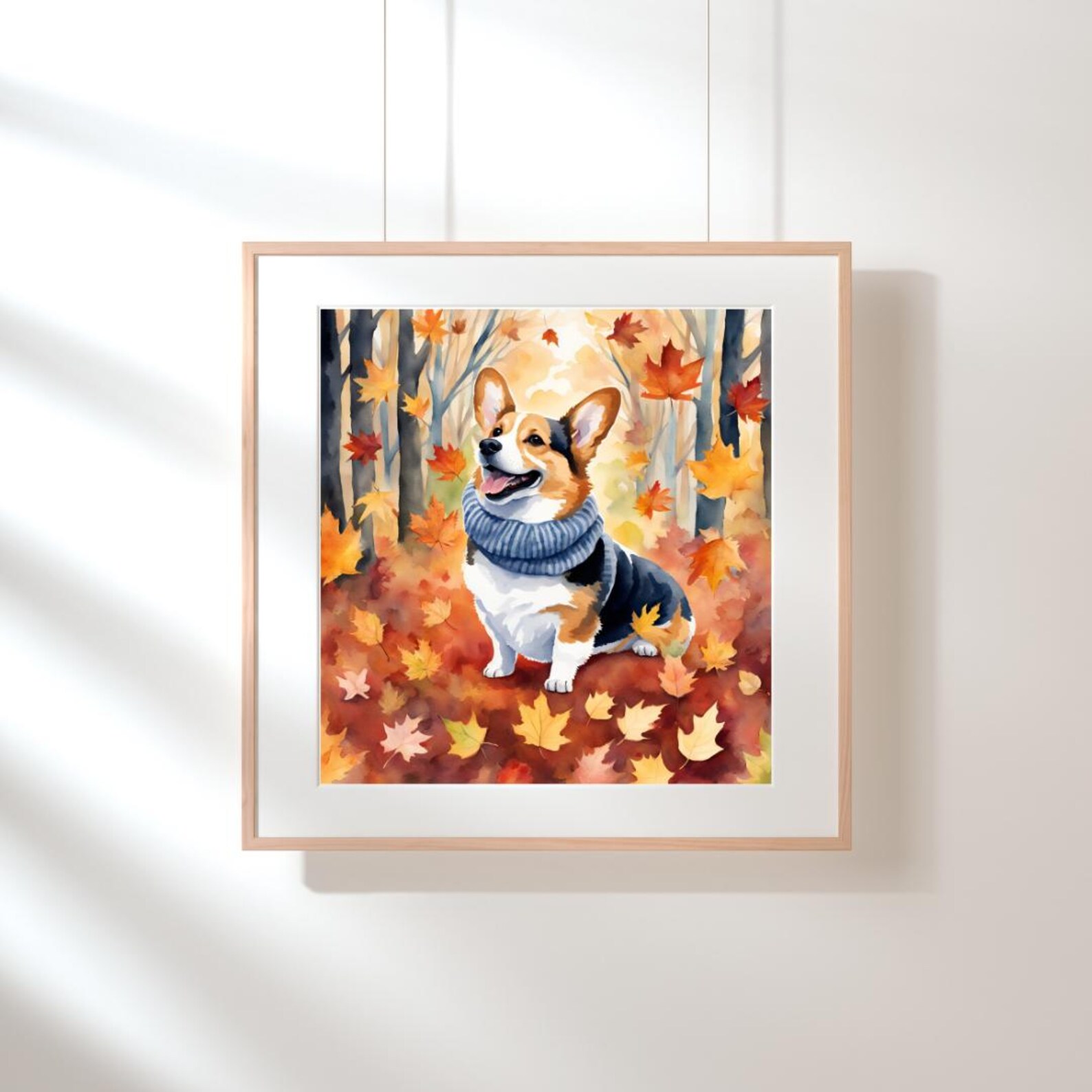 Corgi Autumn Digital Download, Cute Corgi Artwork, Corgi Lover, Fall ...