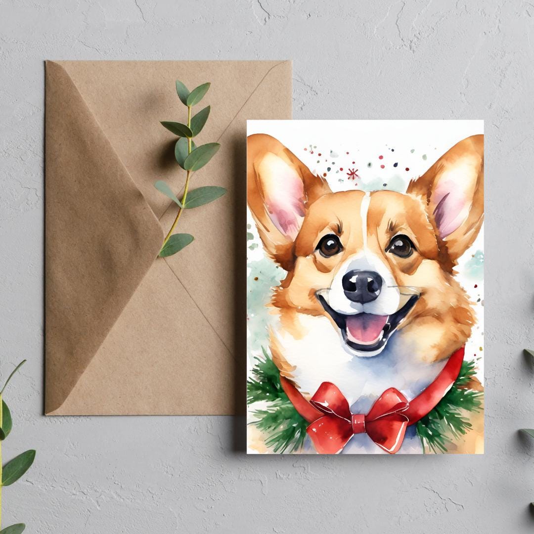 Corgi Christmas Digital Download, Cute Corgi Artwork, Corgi Lover ...