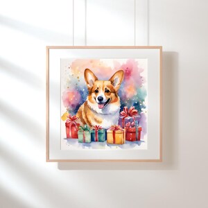 Corgi Christmas Digital Download, Cute Corgi Artwork, Corgi Lover ...