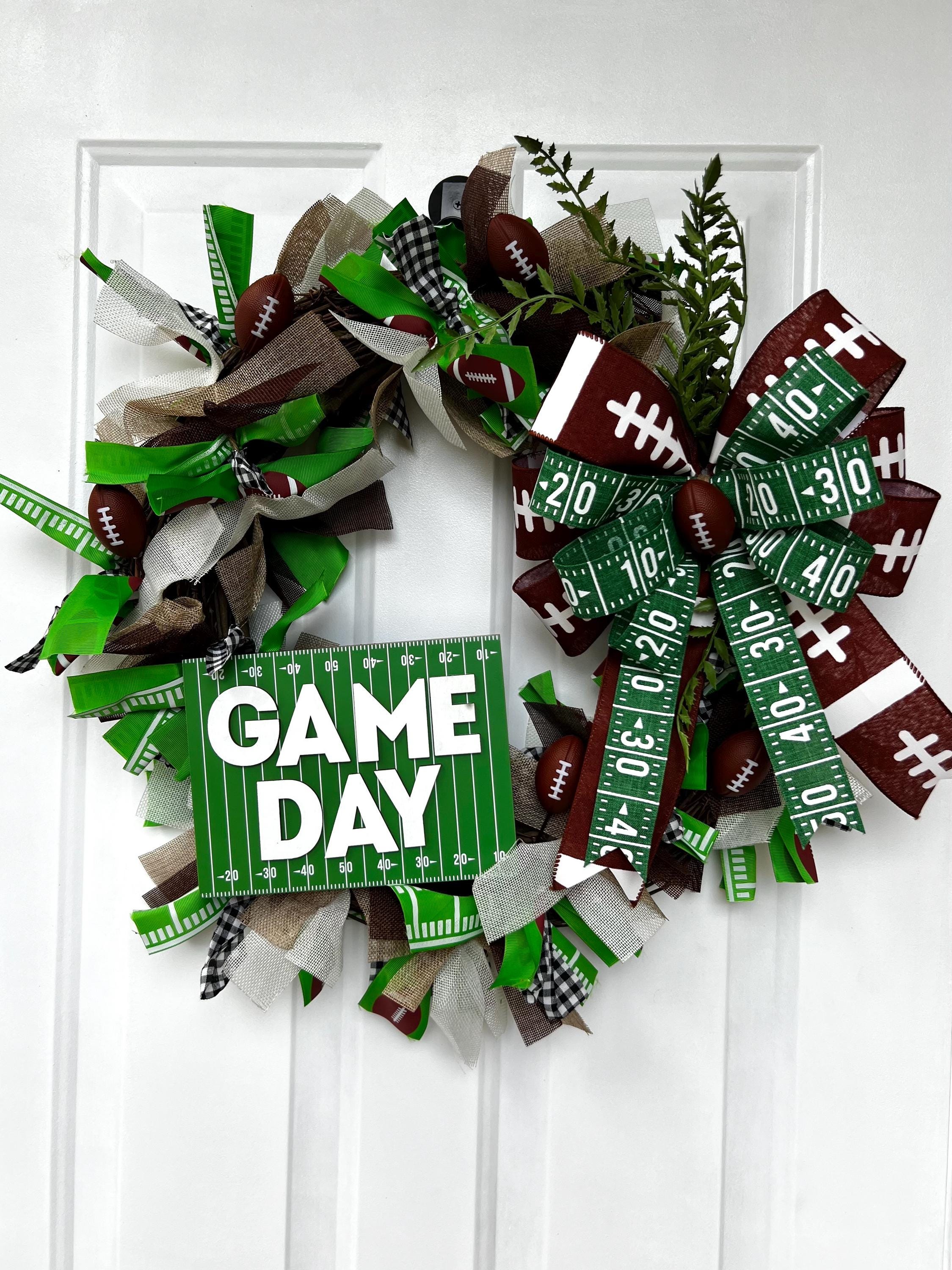 Football Season Grapevine Wreath. Front Door Wreath, Game on Sign ...