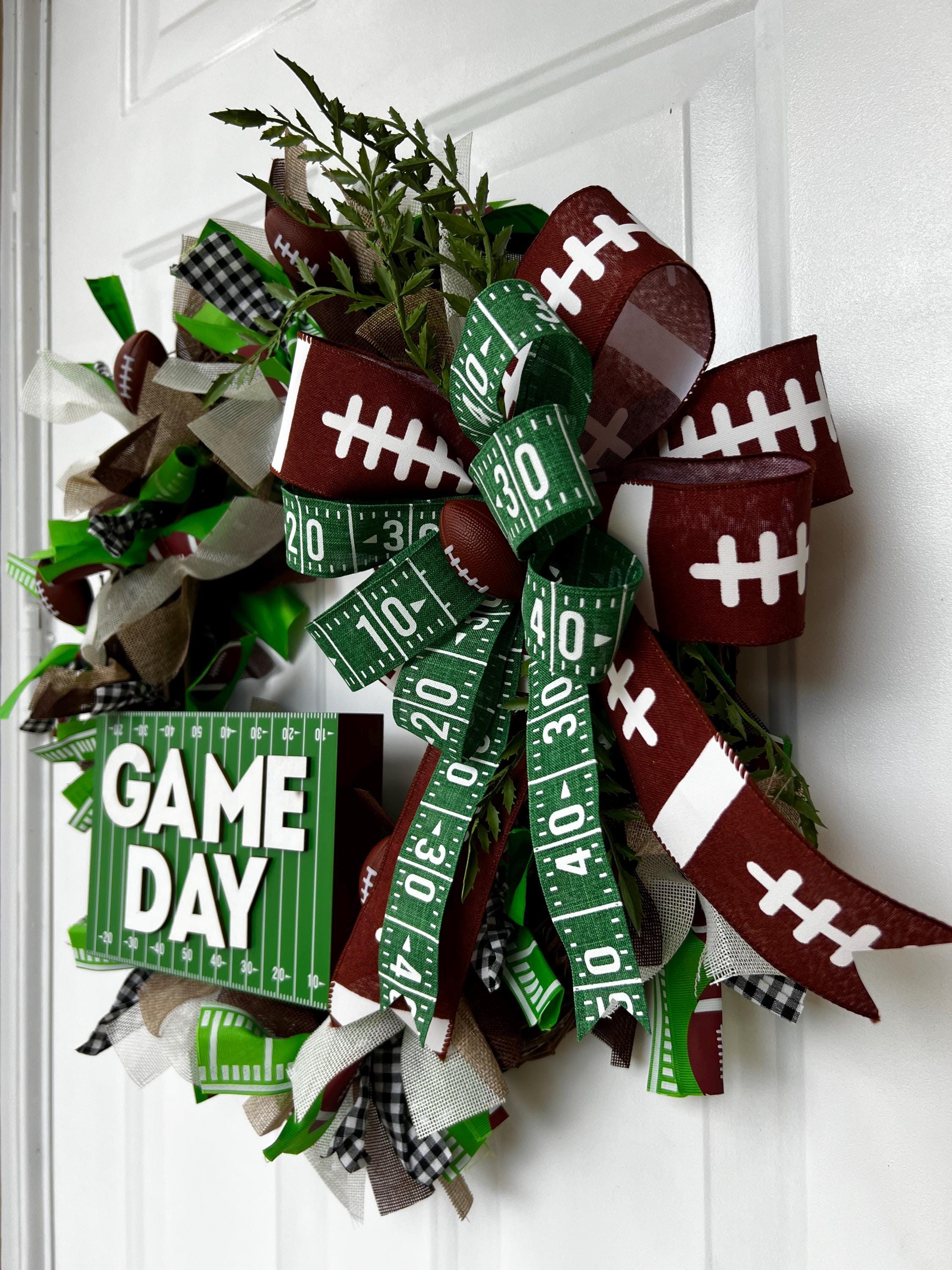 Football Season Grapevine Wreath. Front Door Wreath, Game on Sign ...