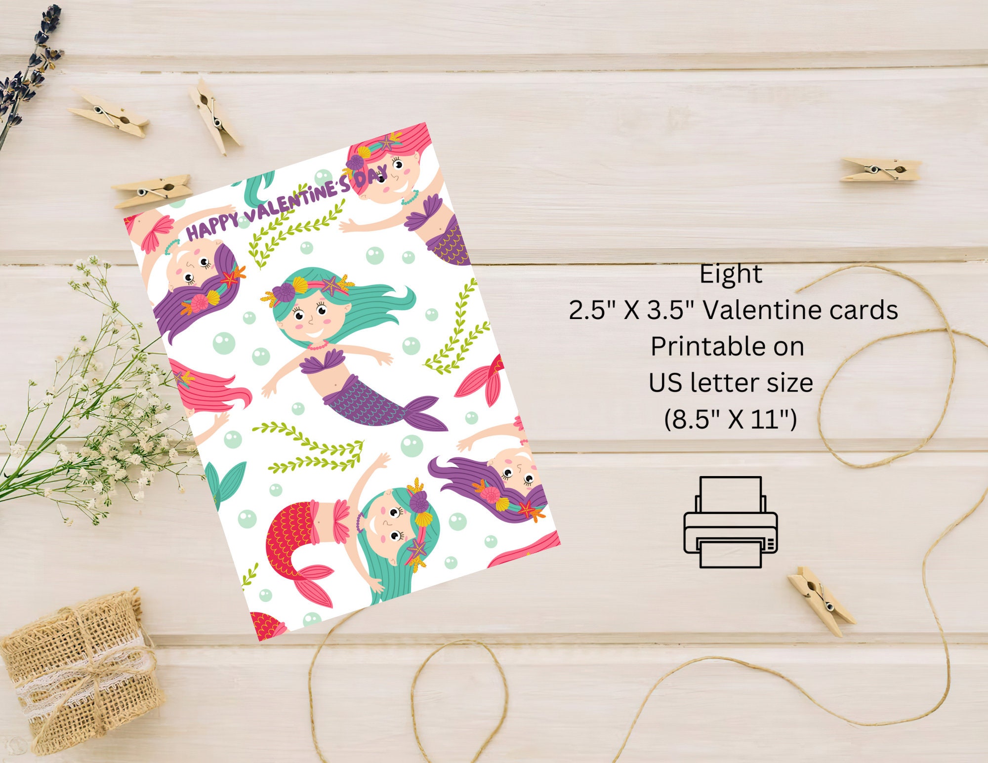 Instant Download Printable Valentine Cards for Kids, School Valentine ...