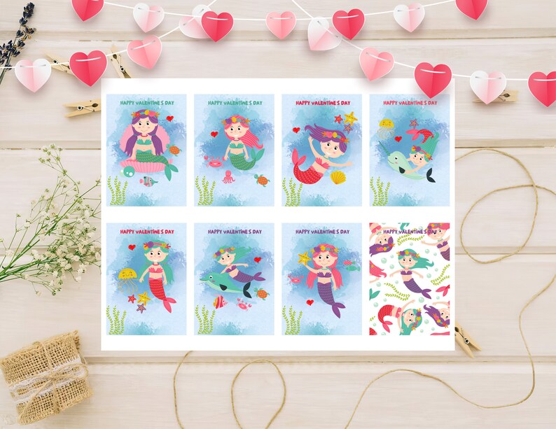 Instant Download Printable Valentine Cards for Kids, School Valentine ...