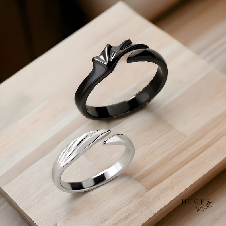 Dragon Wing Anniversary Couple Rings, Couples Ring, Dragon Ring ...