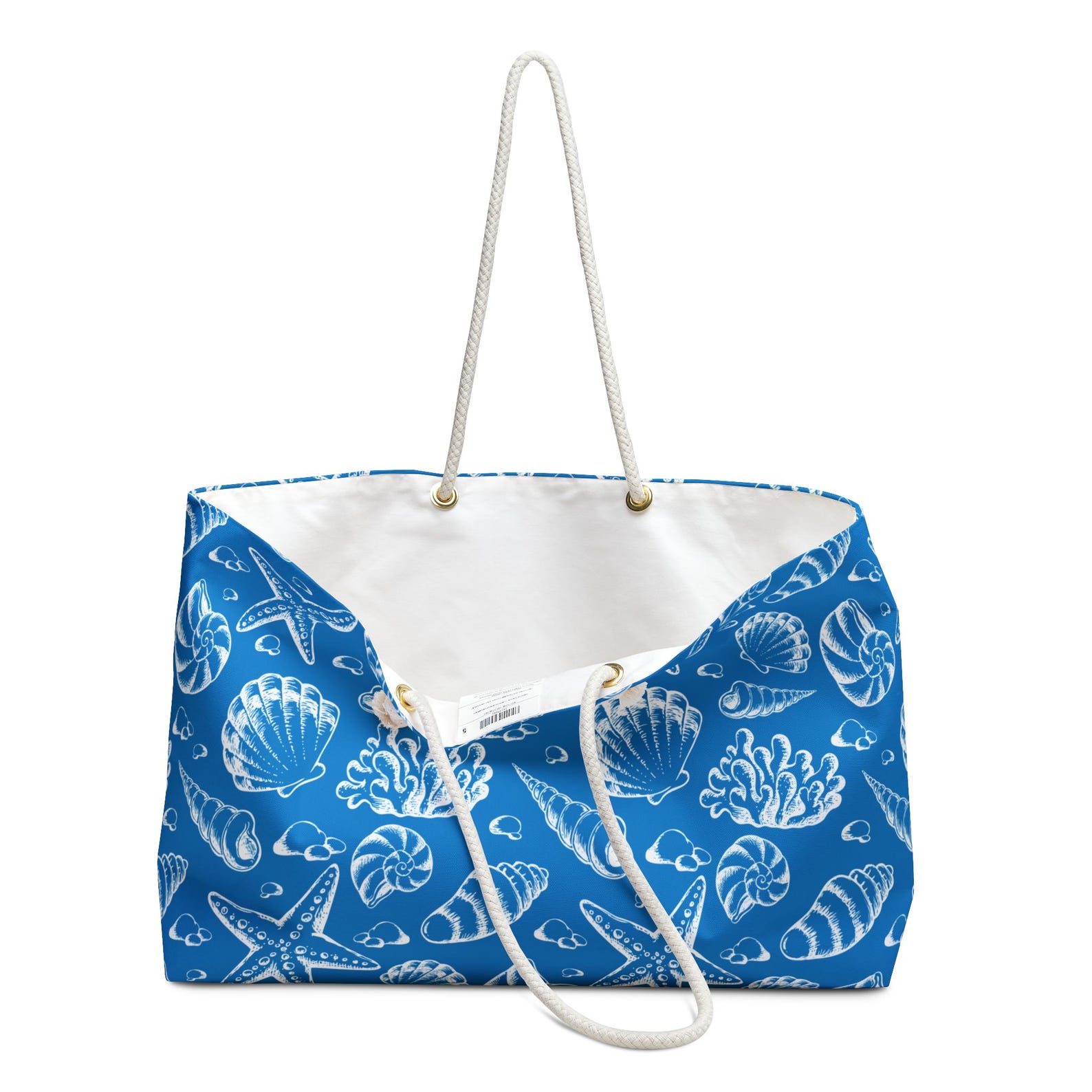 Sea Shell Weekender Bag, Beach Travel Tote, Nautical Overnight Duffel ...