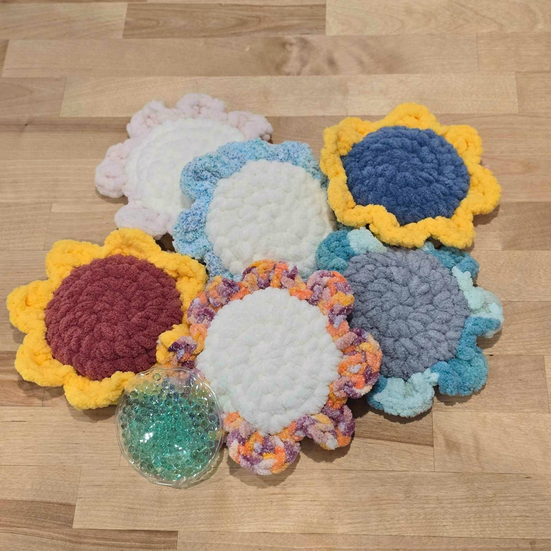 Crochet Flower Ice Pack Koozie: Kids Comfort Cuddler - Etsy