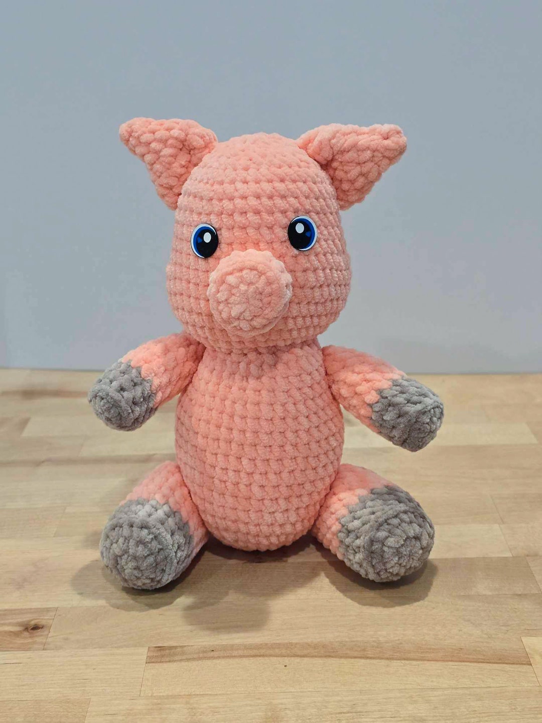 Crochet Large Pig With Moveable Limbs - Stuffed Animal Amigurumi ...