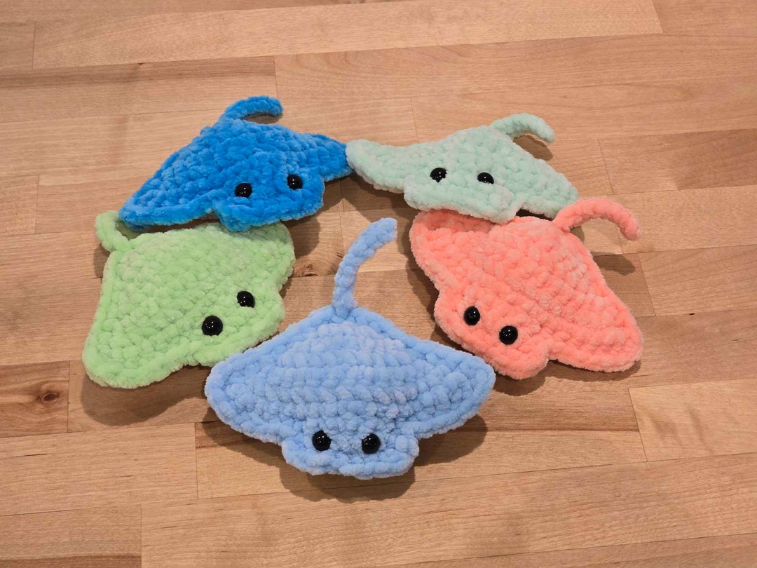 Crochet Mini Sting Ray Stuffed Animal Amigurumi Plushie - Custom Made ...