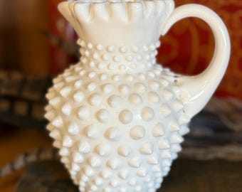 Vintage XL Milk Glass 17-18" Fenton Swung Hobnail Pitcher Vase - Etsy