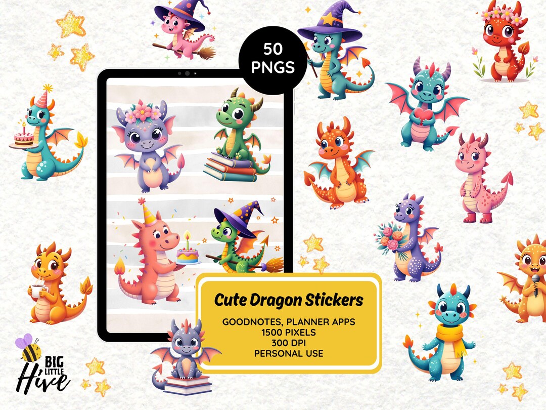 Cute Dragon Sticker | Colorful Dragon PNG Clipart | Fantasy Dragon ...