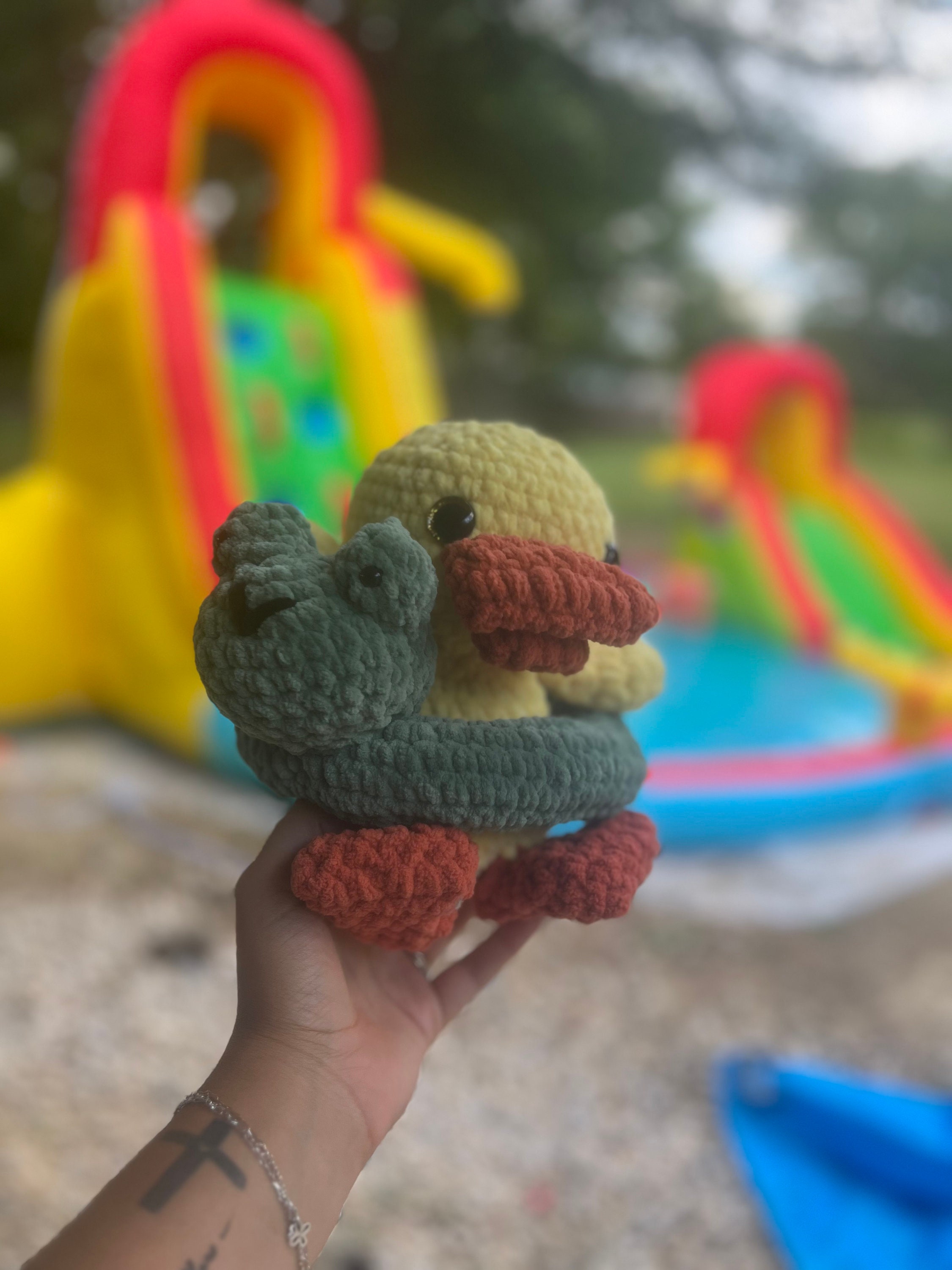 Crochet Duck With Floatie Plushie , Summer Duck Stuffie , Made to Order ...