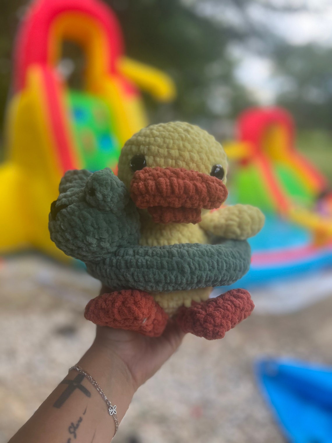 Crochet Duck With Floatie Plushie , Summer Duck Stuffie , Made to Order ...