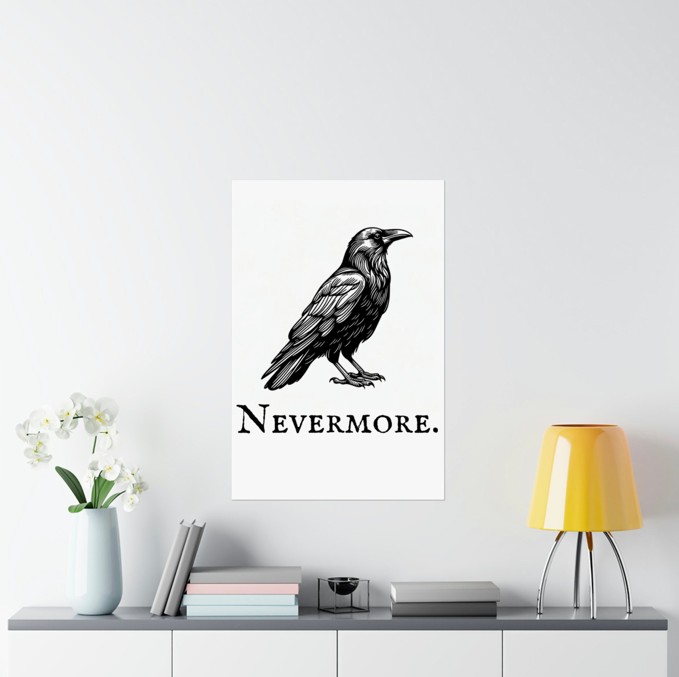The Raven Edgar Allan Poe 24x36 Poster for Halloween Nevermore - Etsy