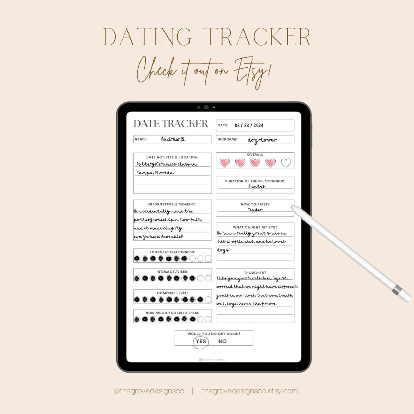 Love Journey | Digital Dating Tracker, Printable Dating Tracker, Dating ...