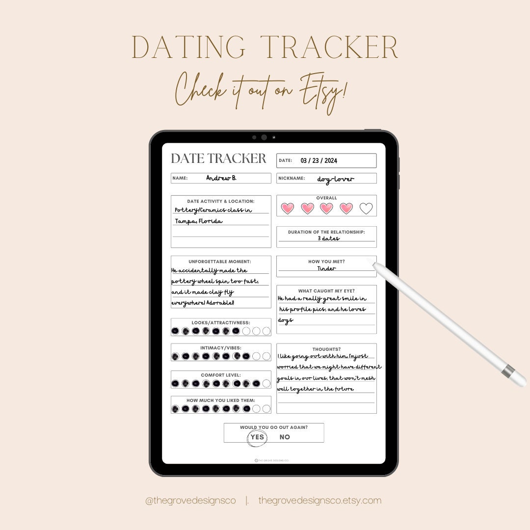 Love Journey | Digital Dating Tracker, Printable Dating Tracker, Dating ...