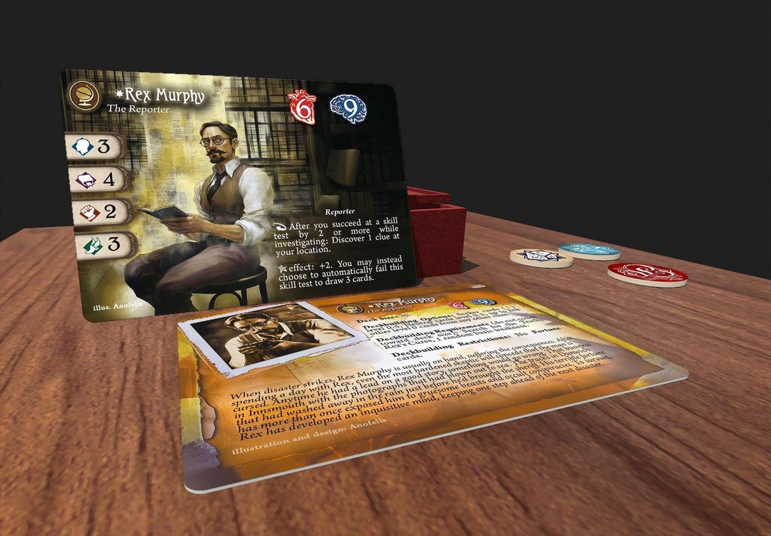 Rex Murphy (yellow Glitter Edge) - Compatible With Arkham Horror LCG ...