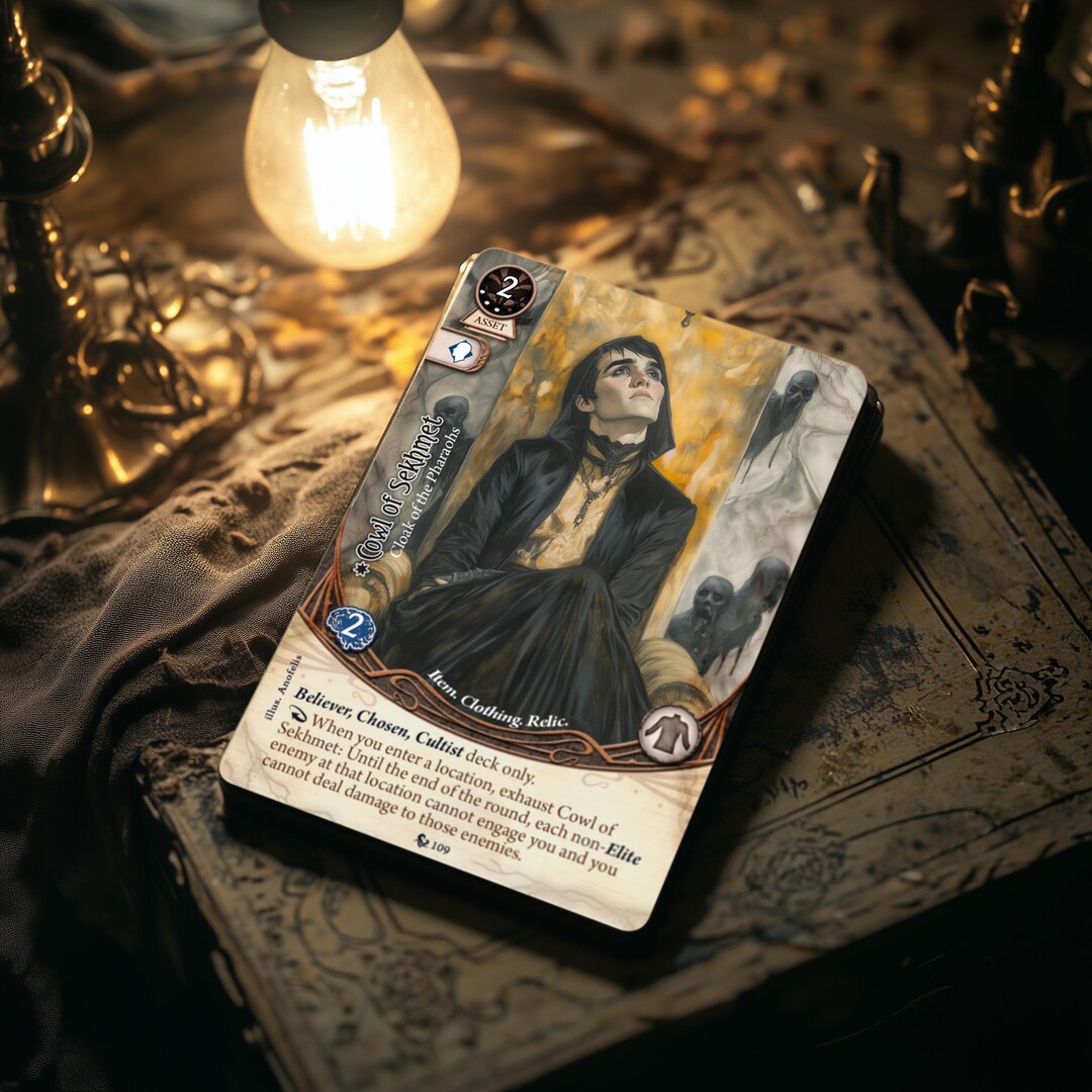Cowl of Sekhmet 3XP (asset) - Compatible With Arkham Horror LCG - High ...