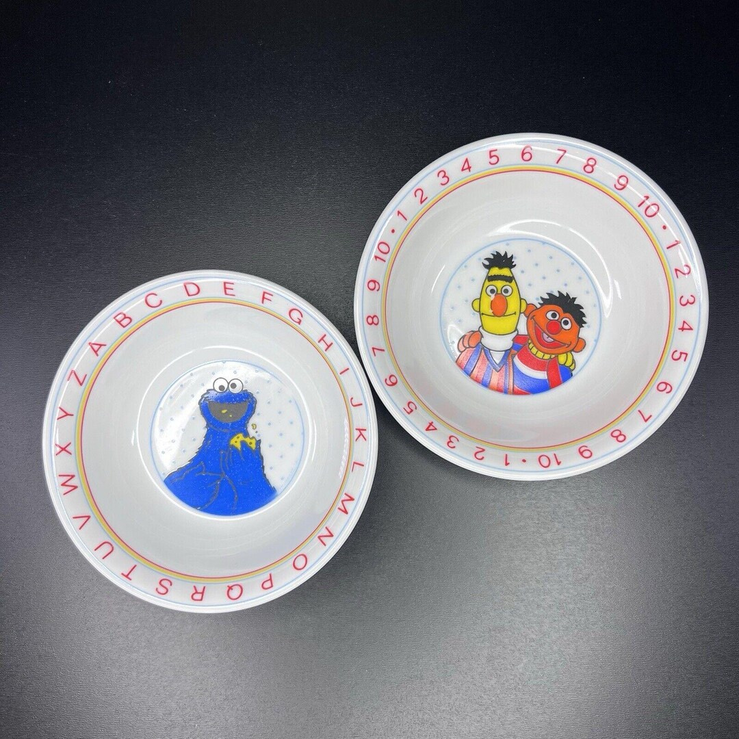 Sesame Street Muppets Cookie Monster Bert and Ernie Vintage Alphabet ...