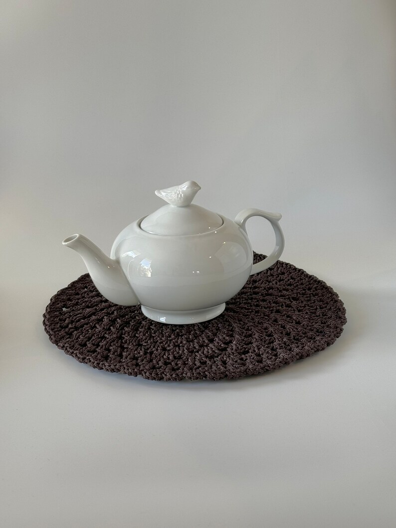 Crochet Placemat, Set of 4, Thick Nylon Cord, Brown - Etsy