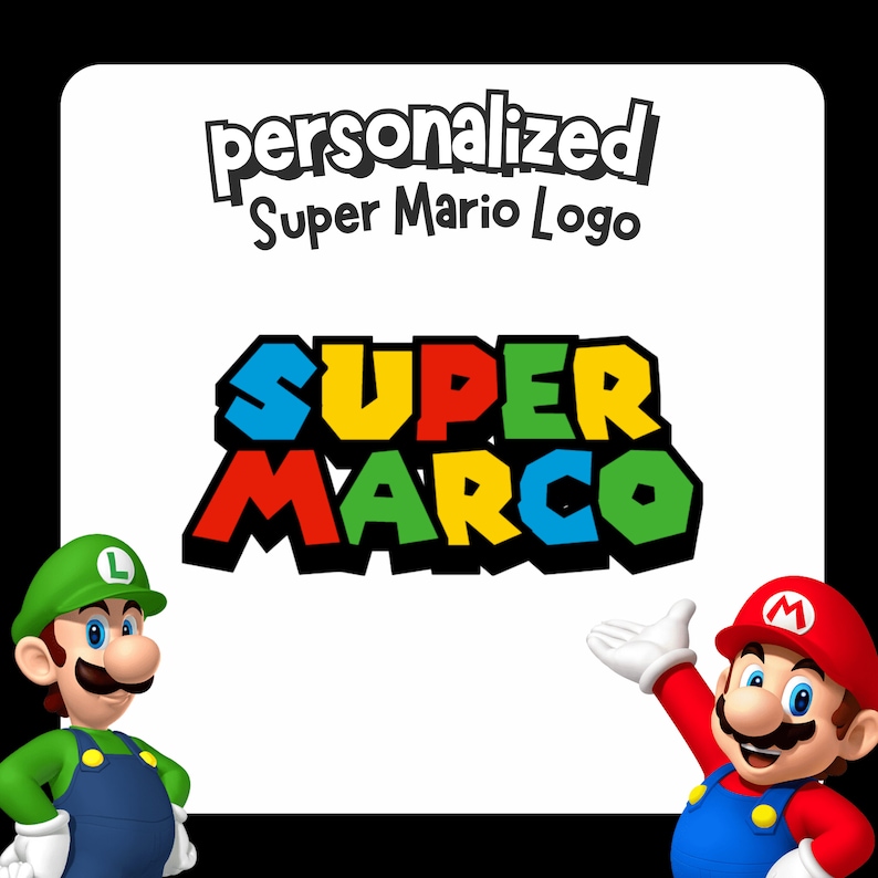 Personalized Custom Mario Bros PNG SVG Bundle Font Clipart Letters ...