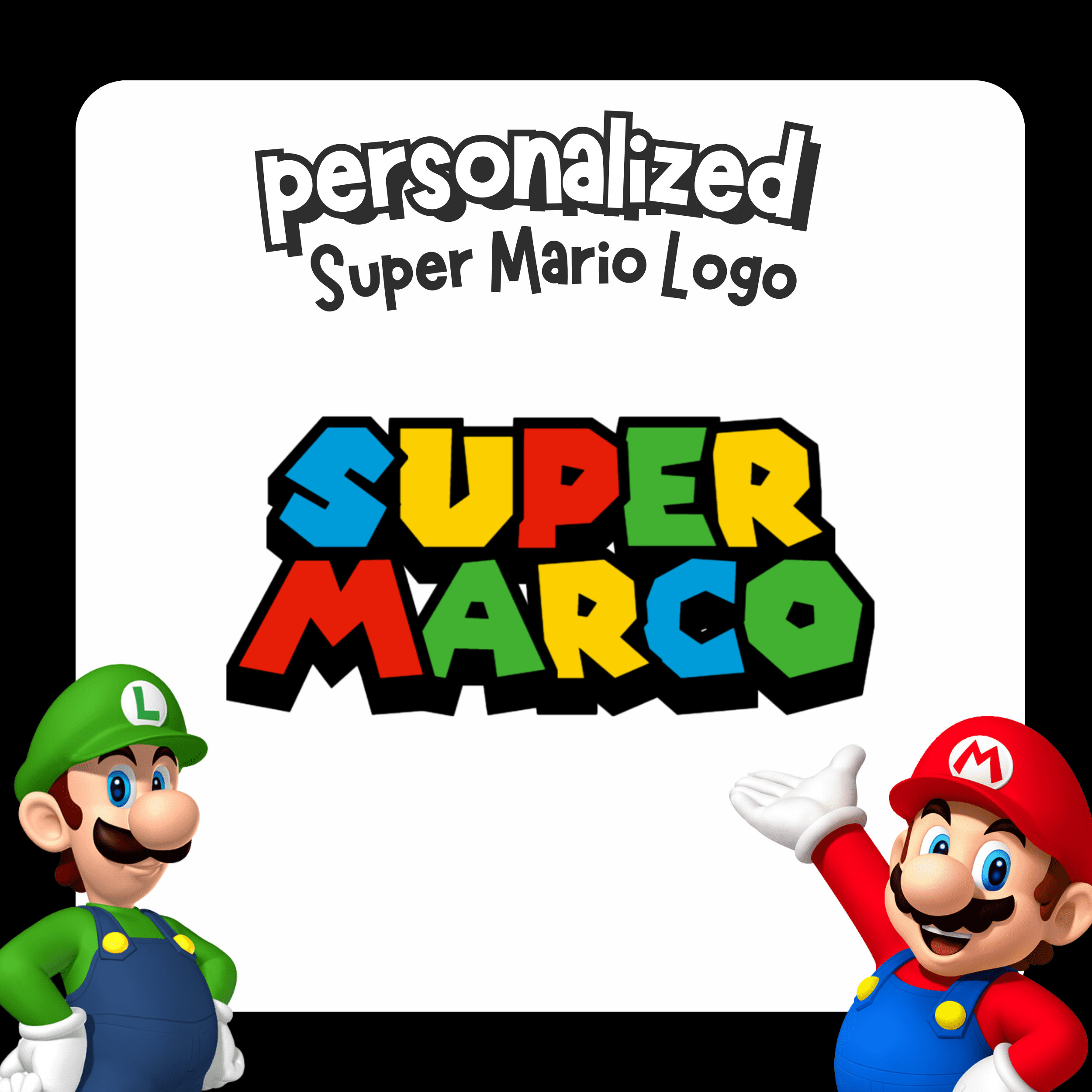 Personalized Custom Mario Bros PNG SVG Bundle Font Clipart Letters ...