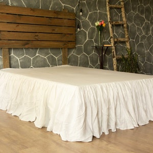 Linen Dust Ruffle Bed Skirt European Flax Natural Linen Twin Full Queen ...