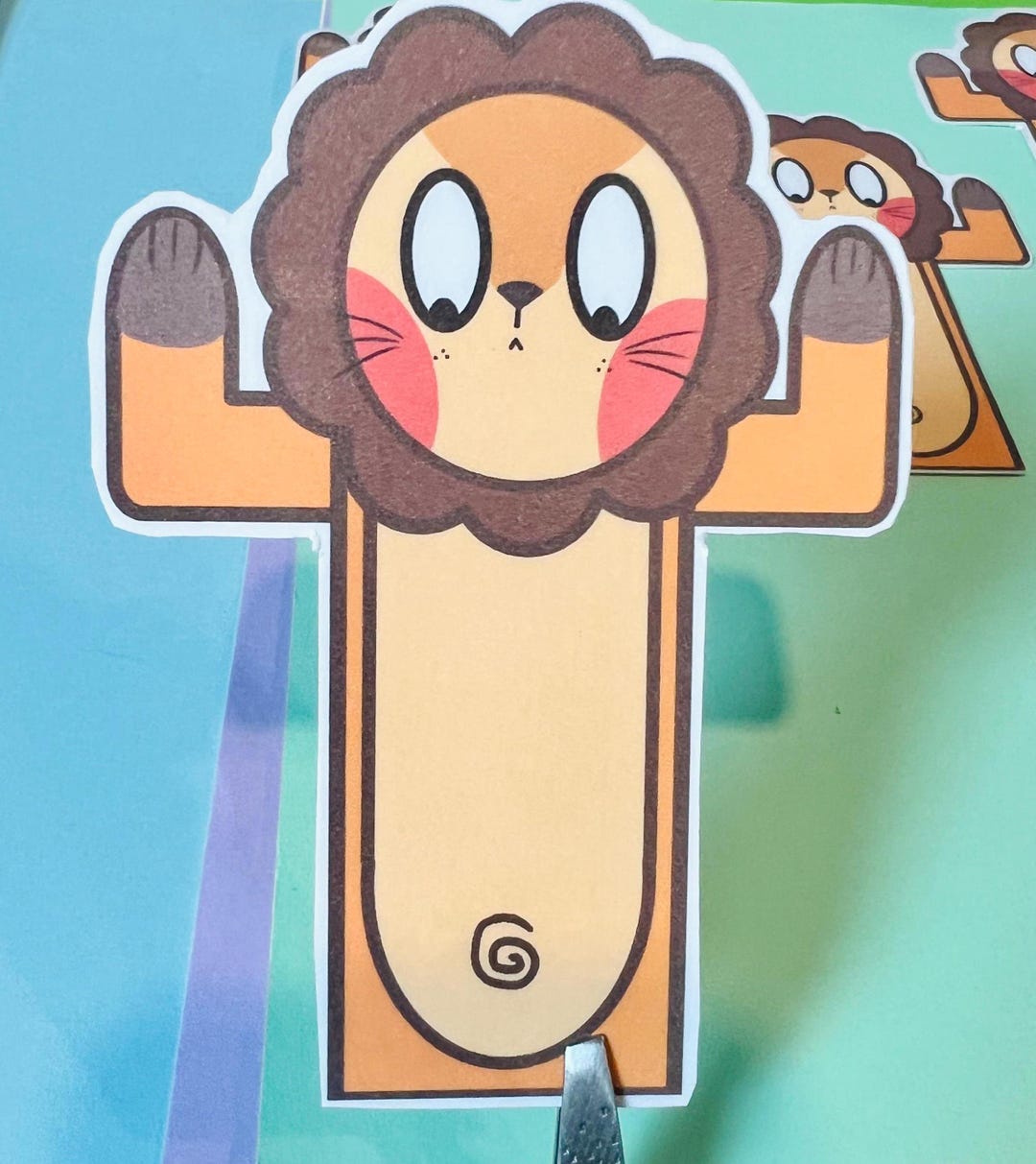 Squished Lion Bookmark: Funny Laminated Animal Bookmark - Etsy