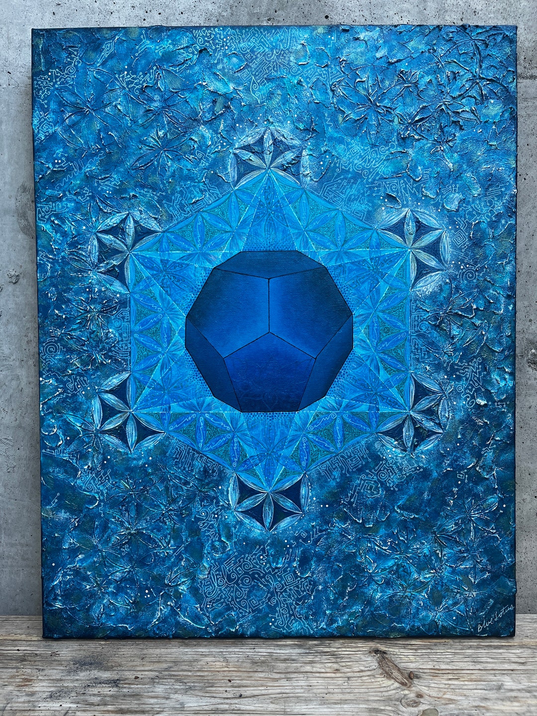 Sacred Geometry Painting Original Dodecahedron Spiritual Energy Work ...