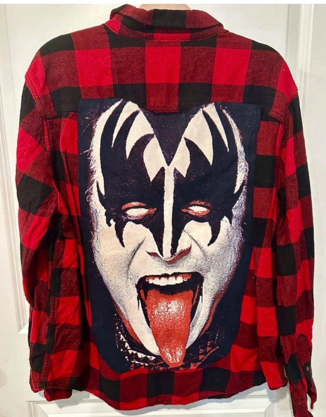 KISS GENE SIMMONS Upcycled Flannel Shirt 2XL. - Etsy