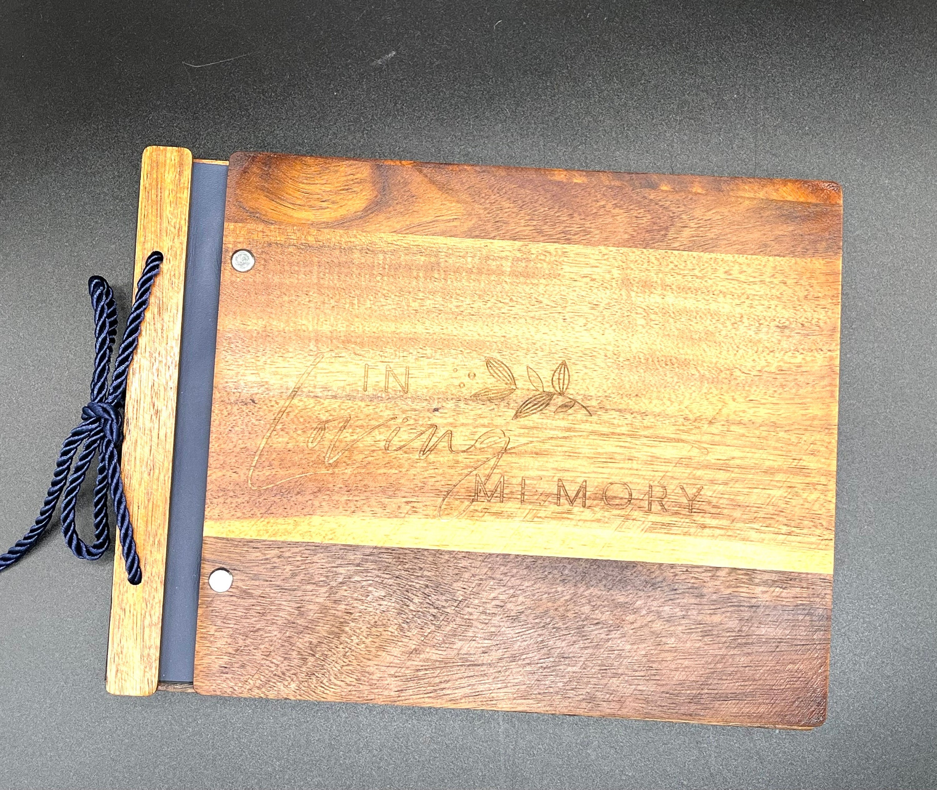 In Loving Memory Album, in Remembrance Album, Wood Cover Photo Album ...