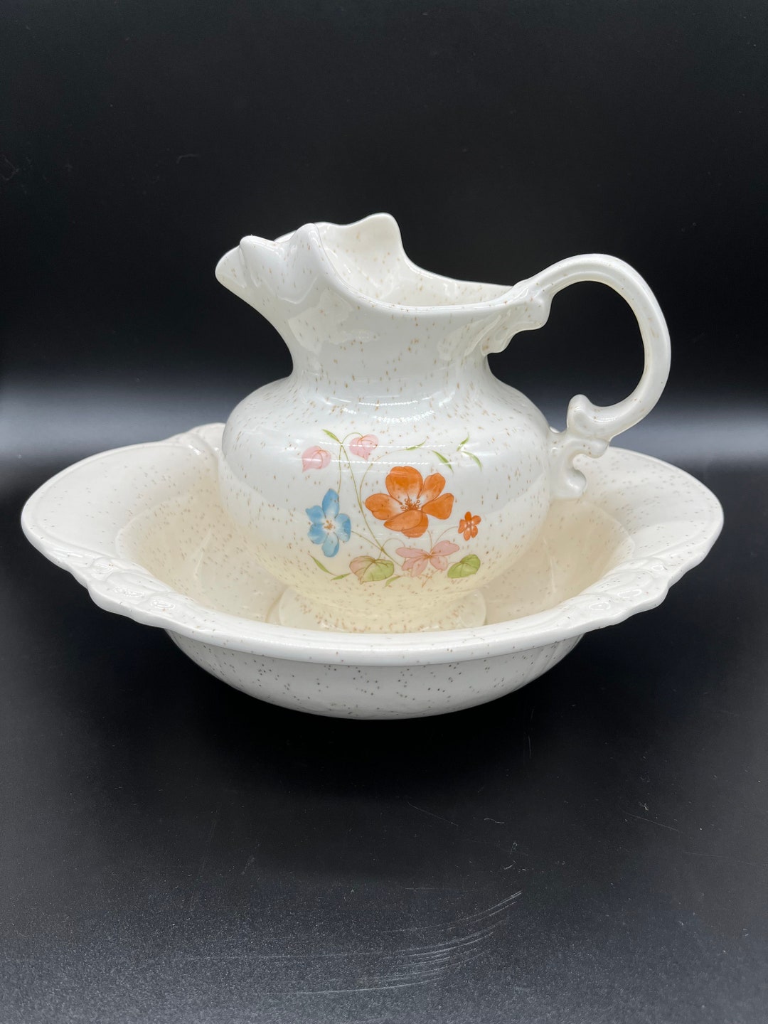 Treasure Craft Wash Bowl and Pitcher Floral Wash Bowl and Pitcher - Etsy