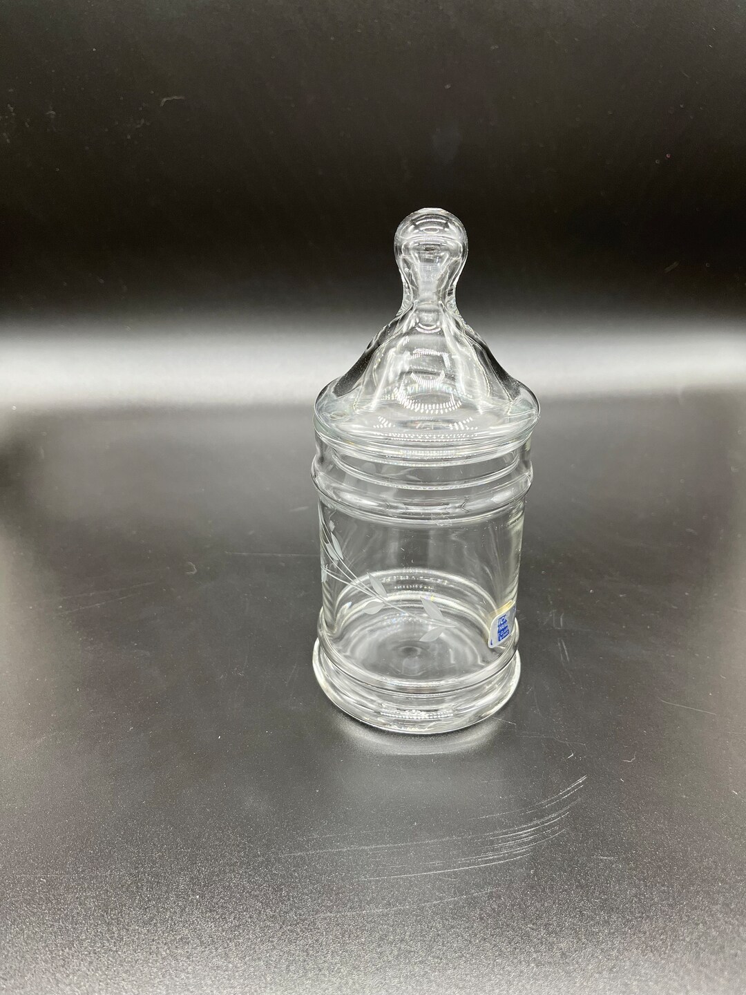 Princess House Glass Giftware Glass Covered Jar Heritage Glass Etched ...