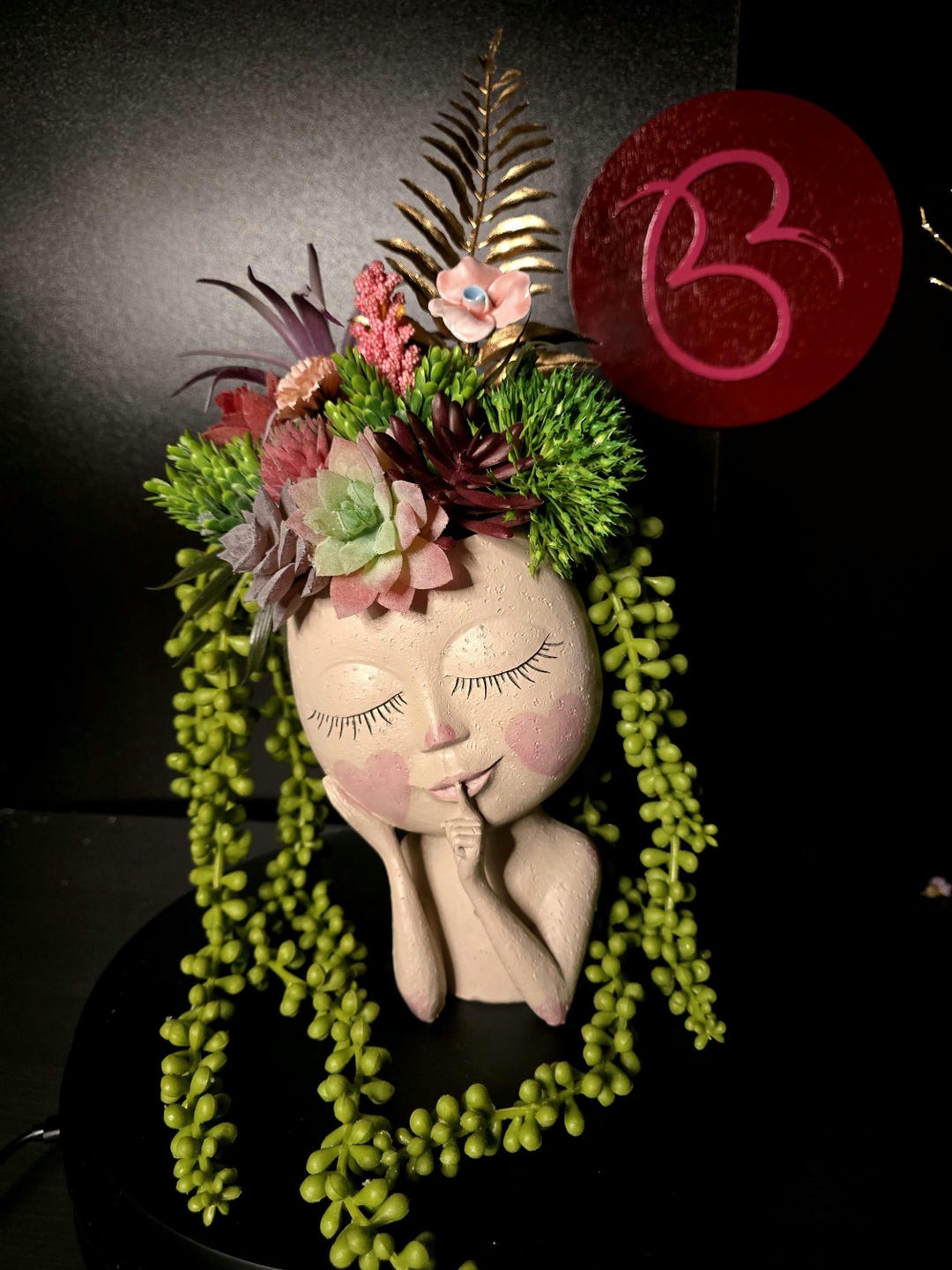 Lady Face Pot, Lady Planter, Face Planter. Home Decor - Etsy