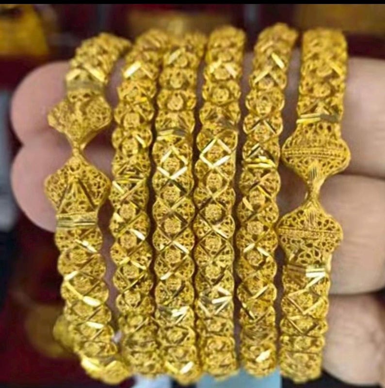 Gold Plated Bangles 24k Real Gold Plated Bangles Size Available. Same ...