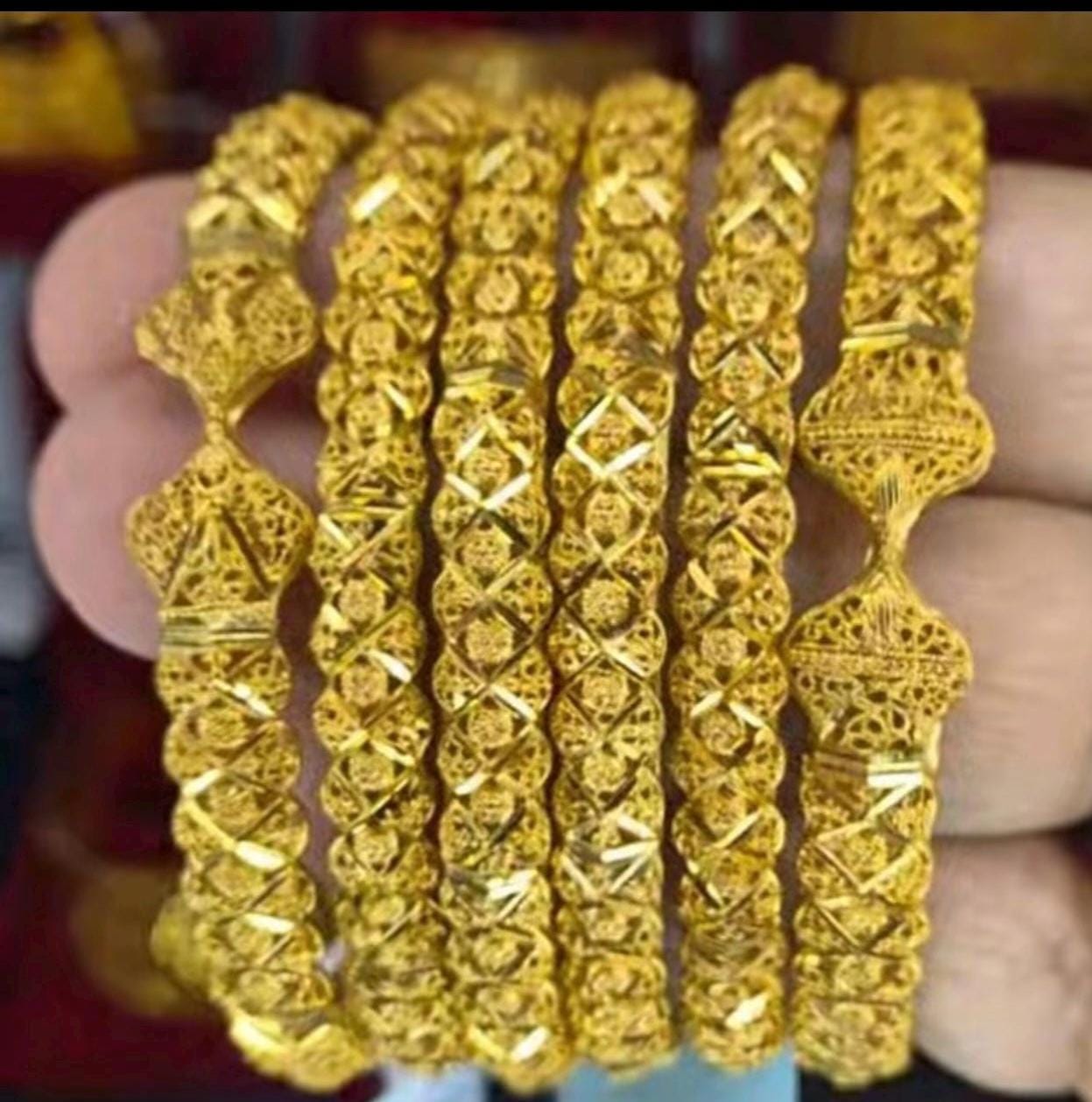 Gold Plated Bangles 24k Real Gold Plated Bangles Size Available. Same ...