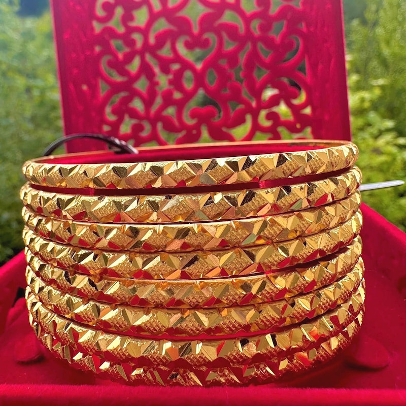 24k Gold Bangles Bridal - Etsy