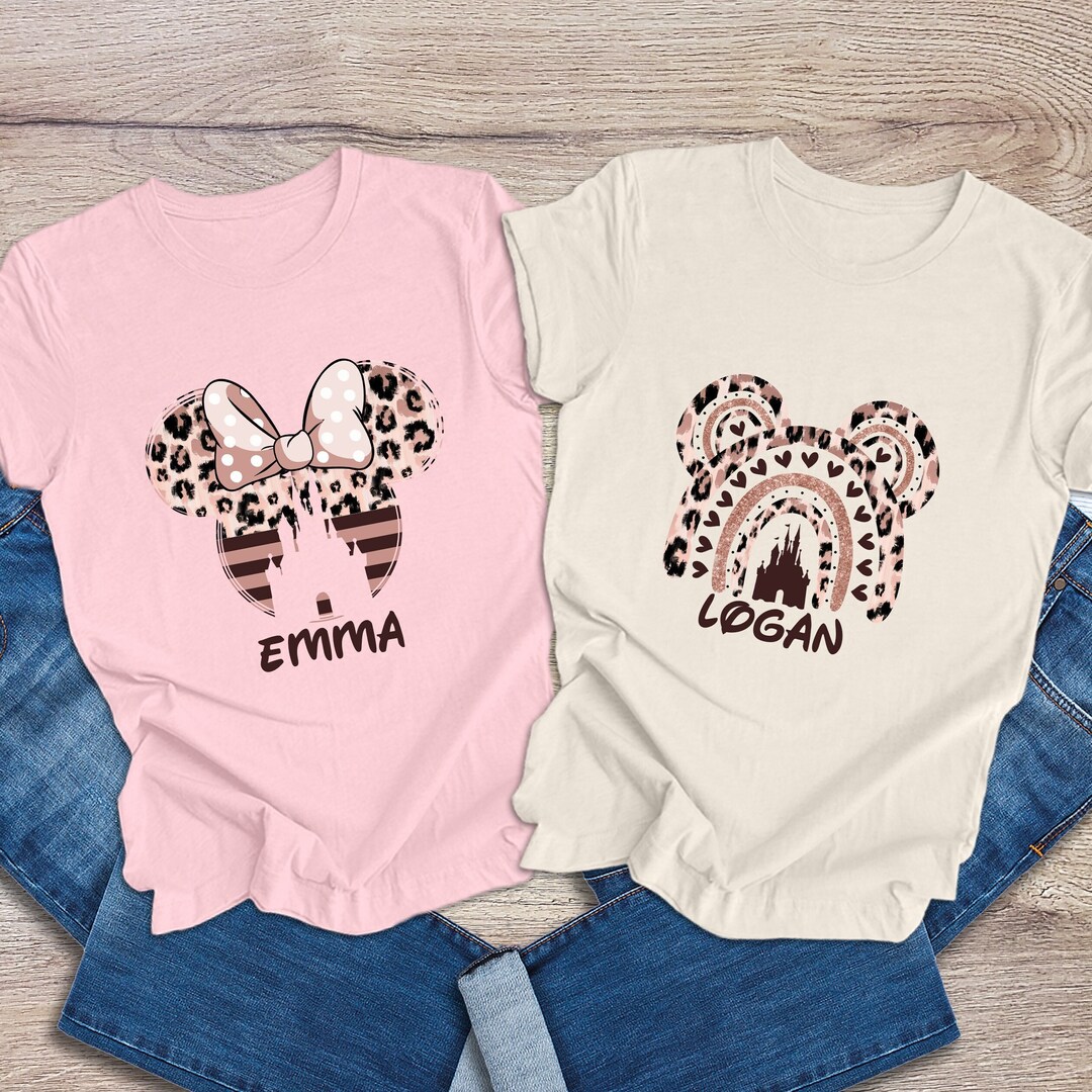 Leopard Mickey Minnie Mouse Gift, Leopard Print Mickey Minnie Family ...